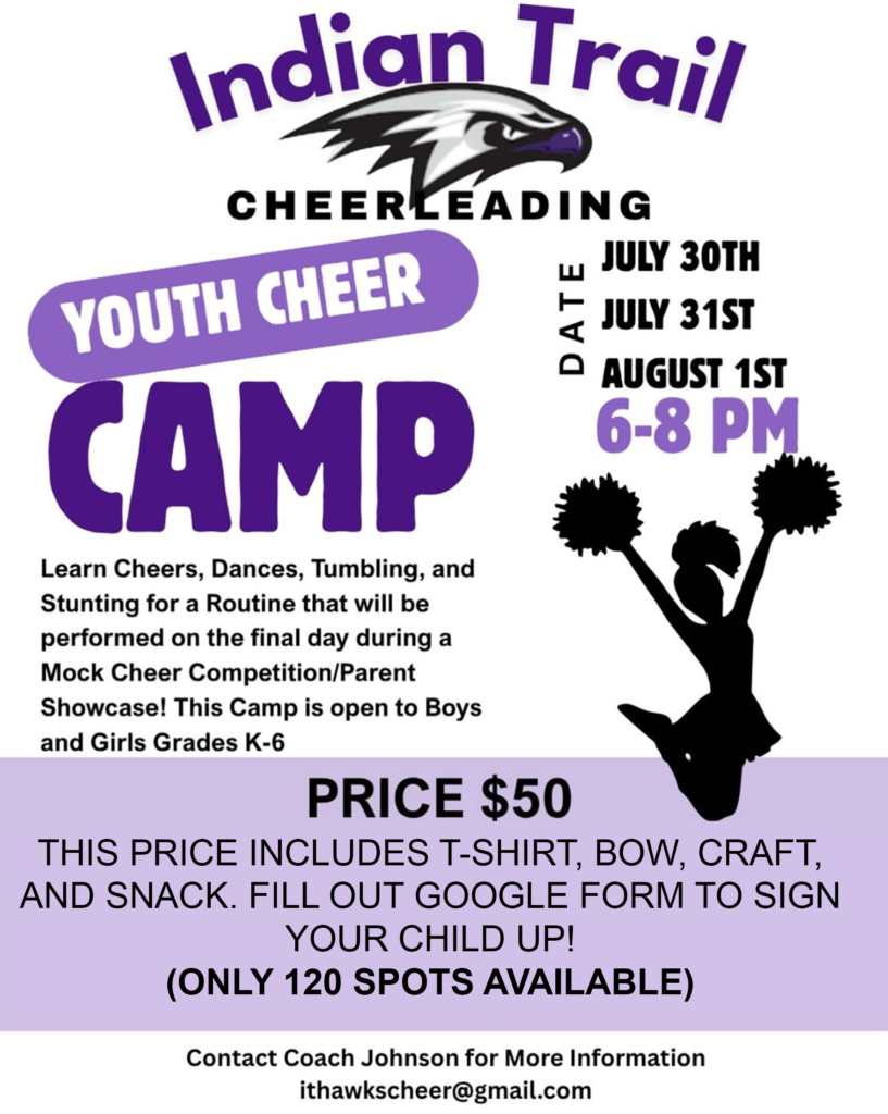Summer Youth Cheer Camp- 2025 | Indian Trail High School & Academy