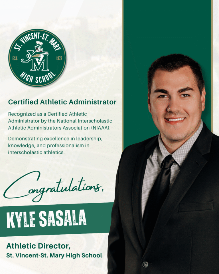 Kyle Sasala Receives Prestigious Certification | St. Vincent – St. Mary ...