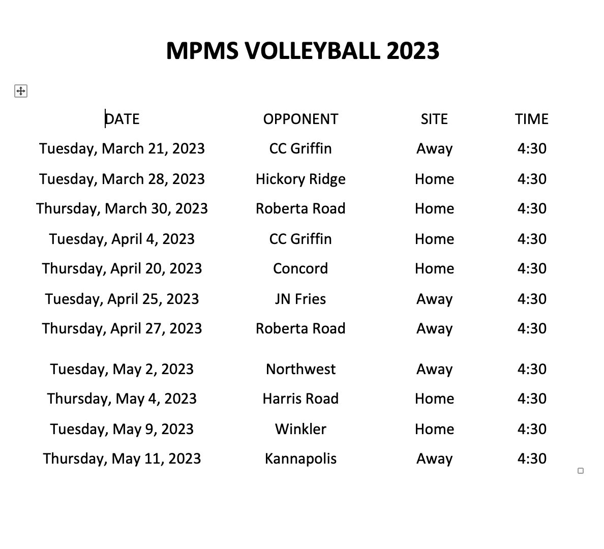 Mount Pleasant | Cabarrus County Athletics (NC)