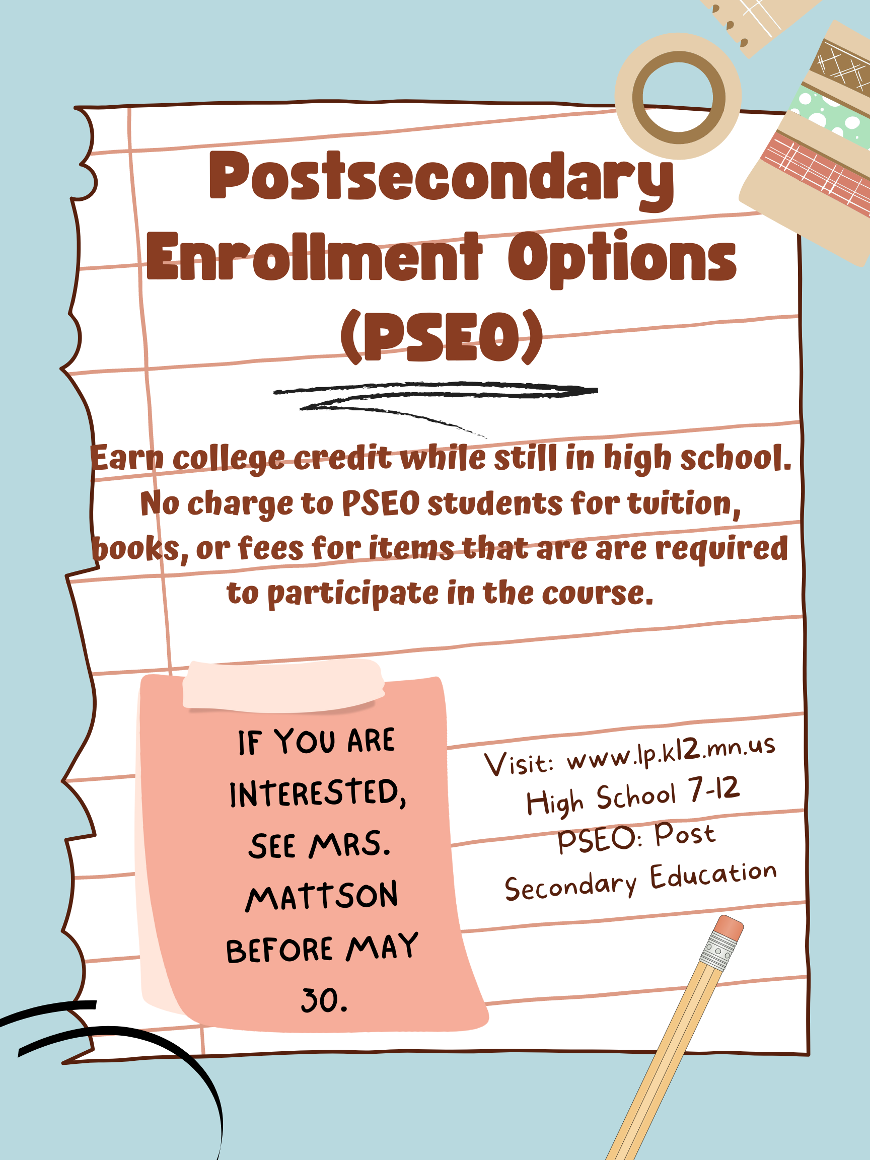 PSEO: Post Secondary Education | Lester Prairie Schools