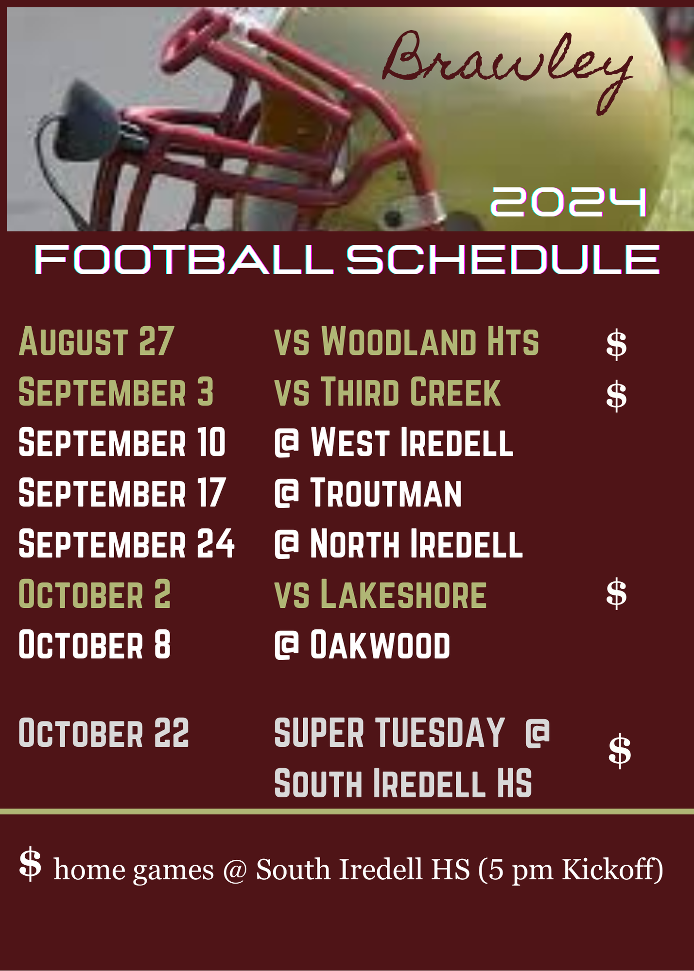 Brawley Football | Iredell-Statesville Schools (NC)