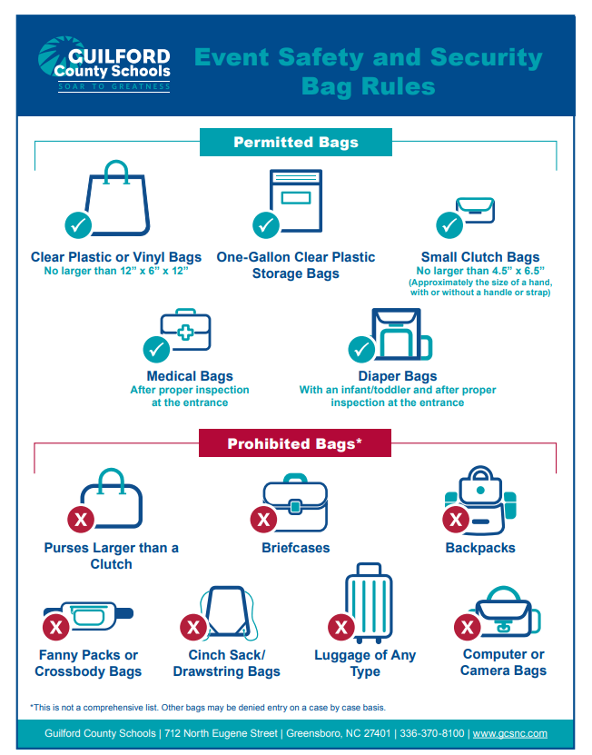 Clear Bag Athletic Event Procedure | Guilford County Schools (NC)