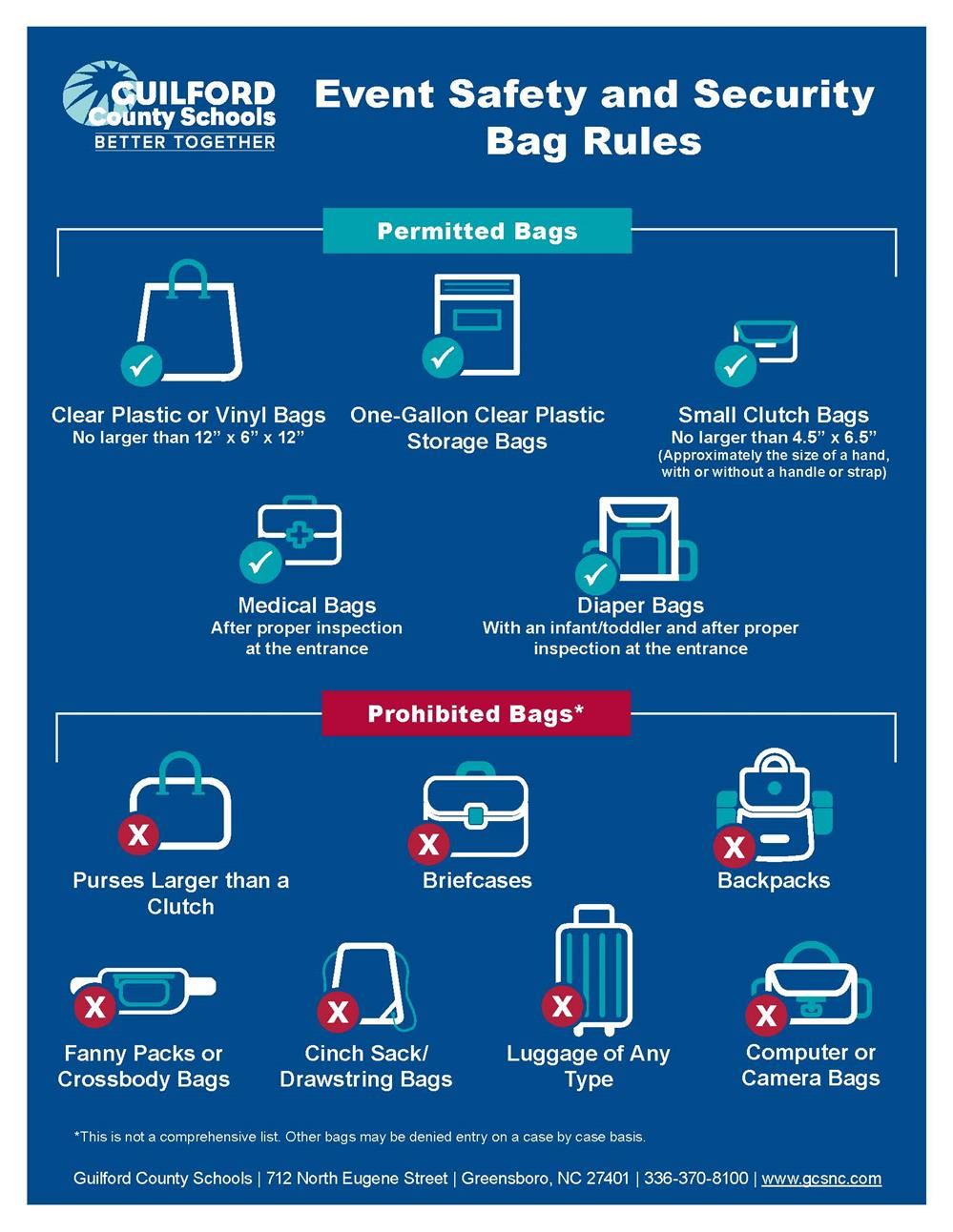 Clear Bag Athletic Event Procedure | Guilford County Schools (NC)